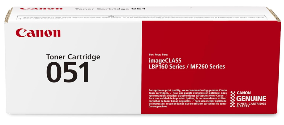 Canon 051 Black Toner Cartridge imageCLASS LBP160 MF260 Series Genuine ...