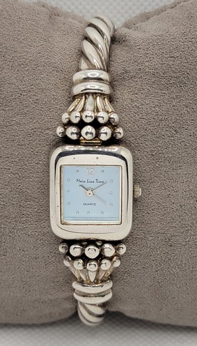 Ladies Main Line Time Stylish Elegant Silver Tone Blue Dial Analog ...