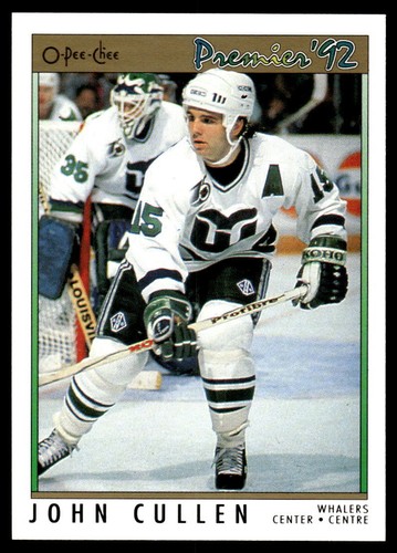 1991-92 O-Pee-Chee Premier #127 John Cullen Hartford Whalers Hockey ...