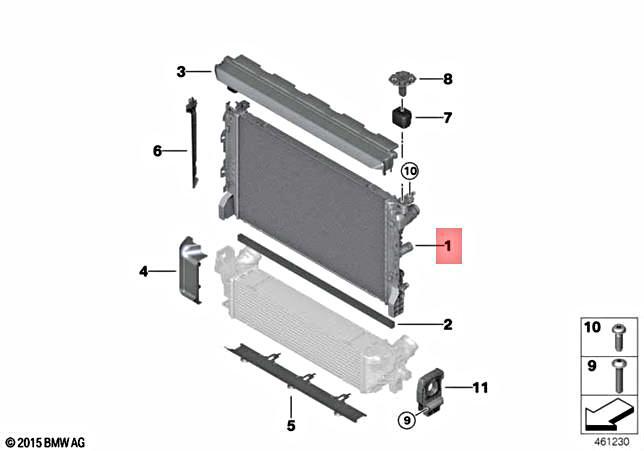 Genuine BMW G11 G12 G14 G15 G30 G31 G32 518d 520d ed 520dX Radiator ...