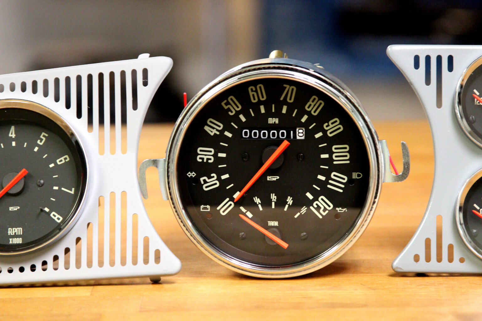 VW TYPE 1 BUG ISP RALLY GAUGE SET 120MPH SPEEDO w/GAS 80mm TACHOMETER ...