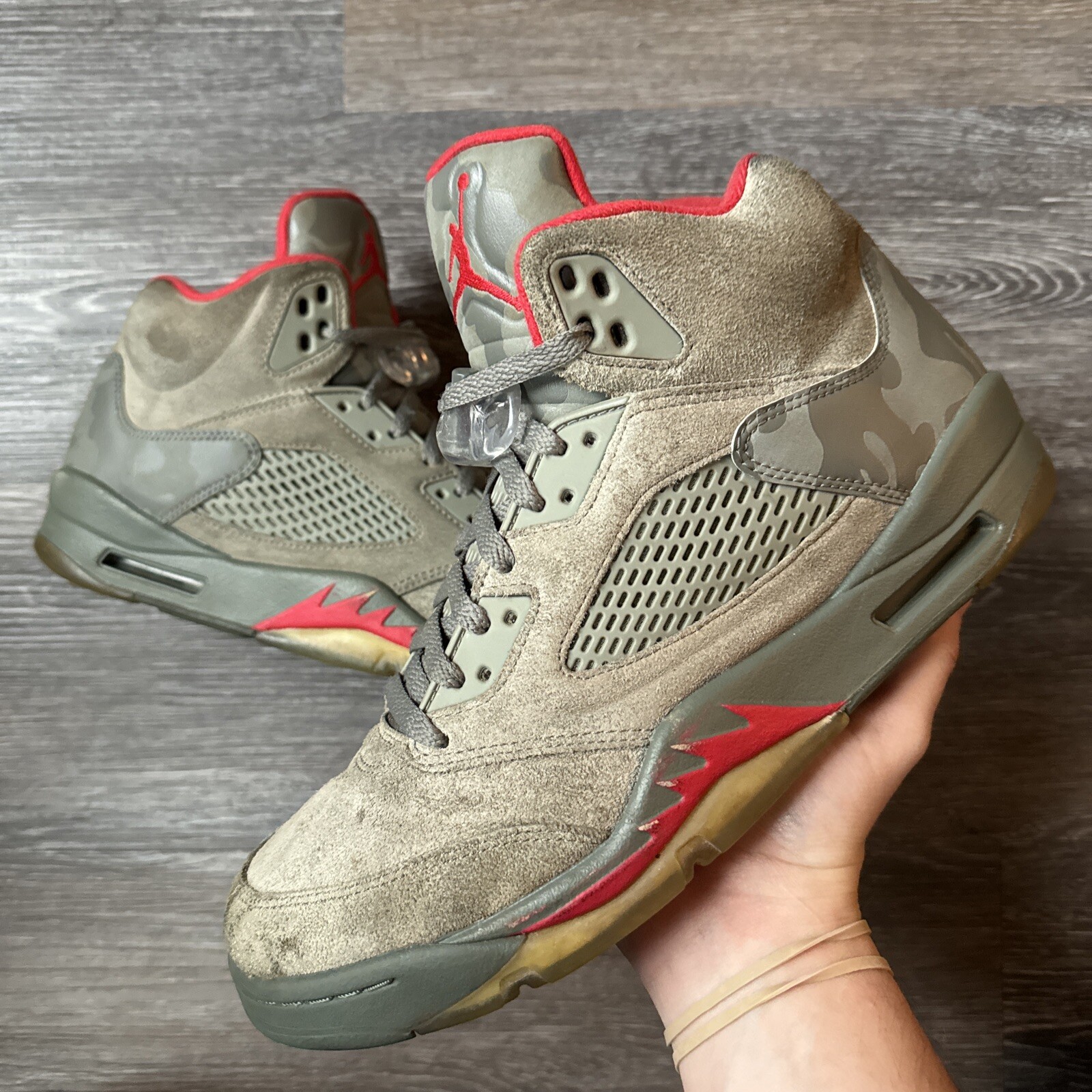 Air Jordan Retro 5 V “Camo” Dark Stucco/ Red (136027-051) 2017 Men’s ...