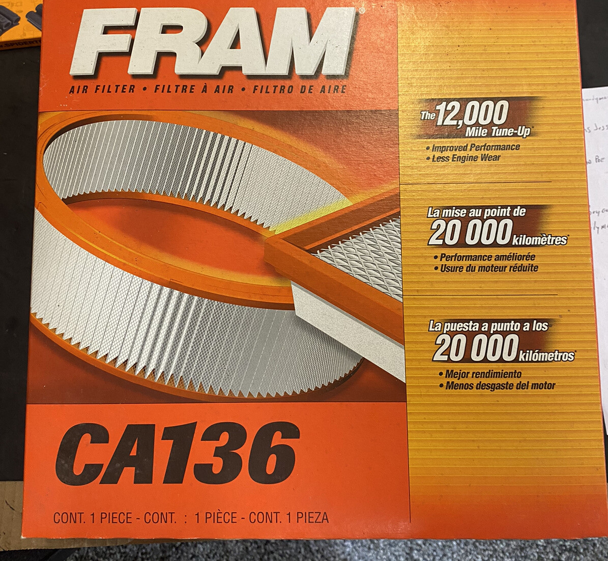 Fram CA136 - Air filter cross reference