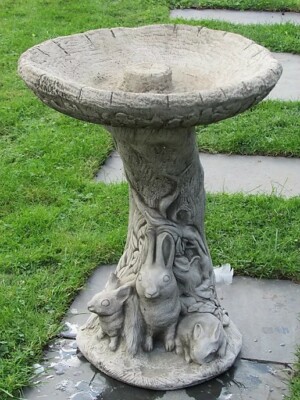 Stone Concrete Rabbit Bird bath (DELIVERY EXCEPTIONS) | eBay UK