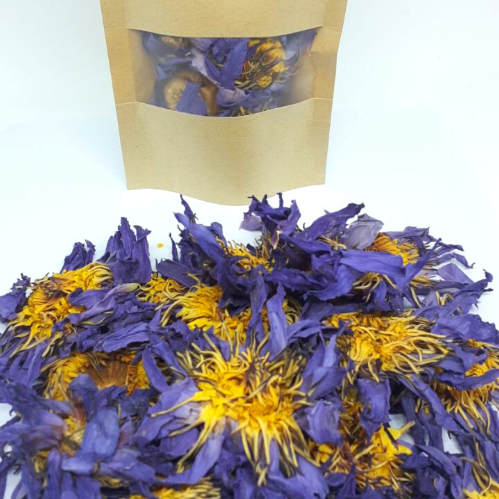 Dry Blue Lotus Whole Flowers Sacred Water Lily Nymphaea Caerulea ...