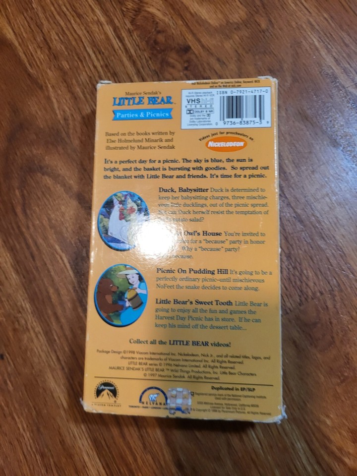 Little Bear - Parties and Picnics VHS 1998 Nick Jr 4 Classic Tales Cat ...