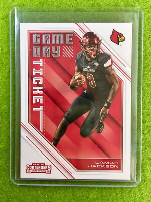 LAMAR JACKSON RC ROOKIE CARD JERSEY #8 LOUISVILLE 2018 Panini ...