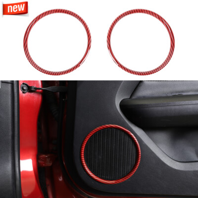 For Ford Mustang 2015-2023 Red Carbon Fiber Door Speaker Horn Panel ...