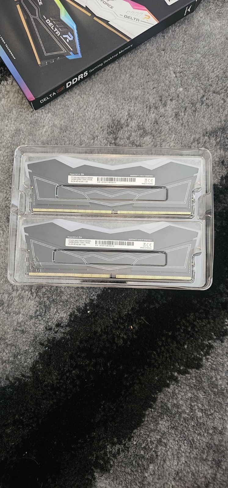 RGB Team T-Force Delta RGB 32GB Kit (2 x 16GB), DDR5, 6000MHz (PC5 ...