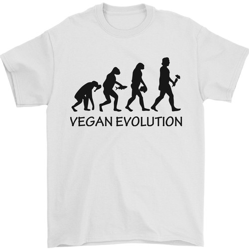 Funny Vegan Evolution Vegetarian Mens T-Shirt 100% Cotton | eBay
