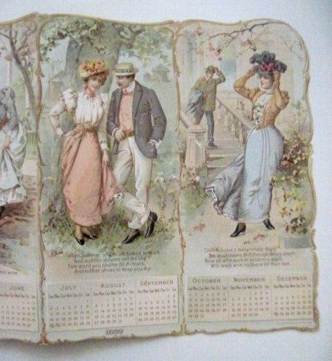 1899 Advertising Calendar "U.S. Rubber Co." Gorgeous Pictures of 1800's ...