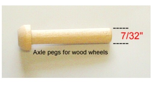 Wood Axle Pegs Toy Parts Wooden Wheel Peg 1/4" Hole Wheels Axles Select ...