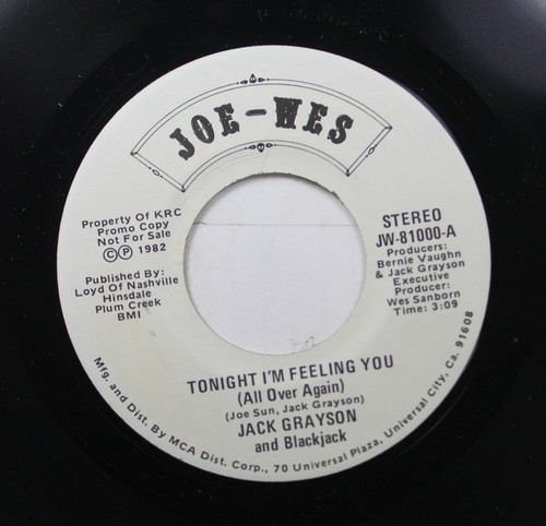 Country NM ! 45 Jack Grayson Et Blackjack - Tonight I'M Feeling Vous ...