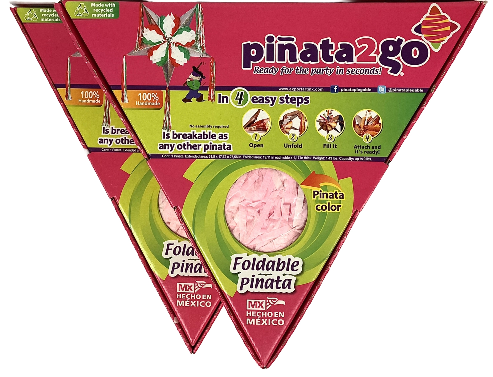 Lot Of 2 Piñatas • Piñata2Go 5-Point Star Pop Up Foldable Piñata ...