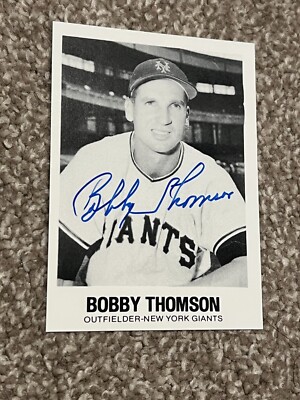 SIGNED BASEBALL CARD AUTO 1977 TMCA BOBBY THOMSON NEW YORK GIANTS #39 ...