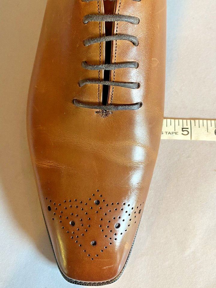 GAZIANO & GIRLING Bespoke SINATRA Seamless Wholecut Leather Shoes US 8. ...