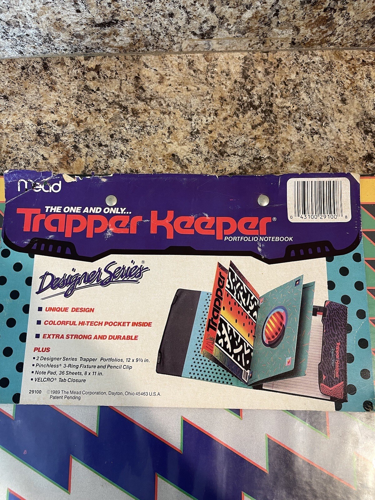 Mead Trapper Keeper DESIGNER Series Vintage Abstract Geometric 3 Ring ...