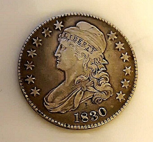 1830 - CAPPED BUST Half Dollar 50c Piece Lettered Edge Coin See Detail ...