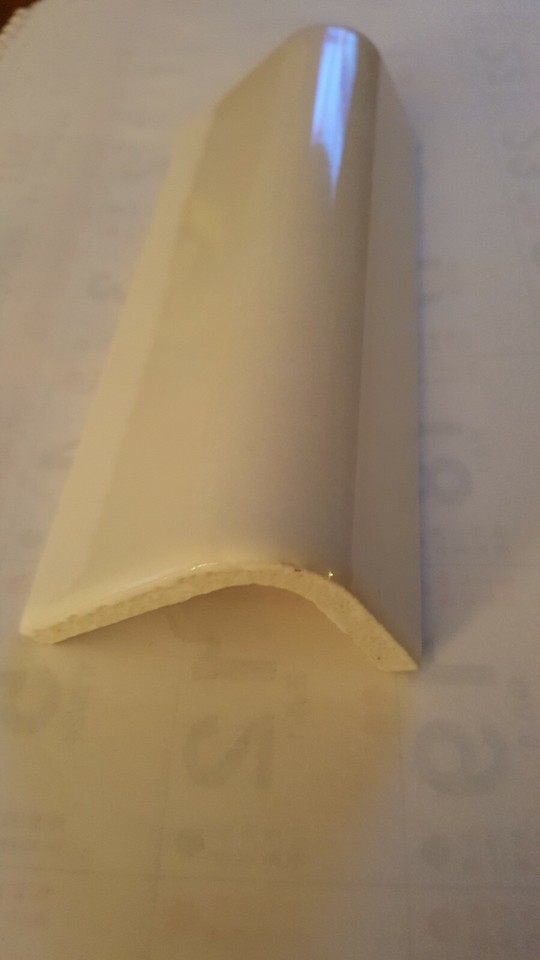 2 pcs.Pack New*Vintage White*V Cap;Glossy Ceramic Trim Tile; Counter ...