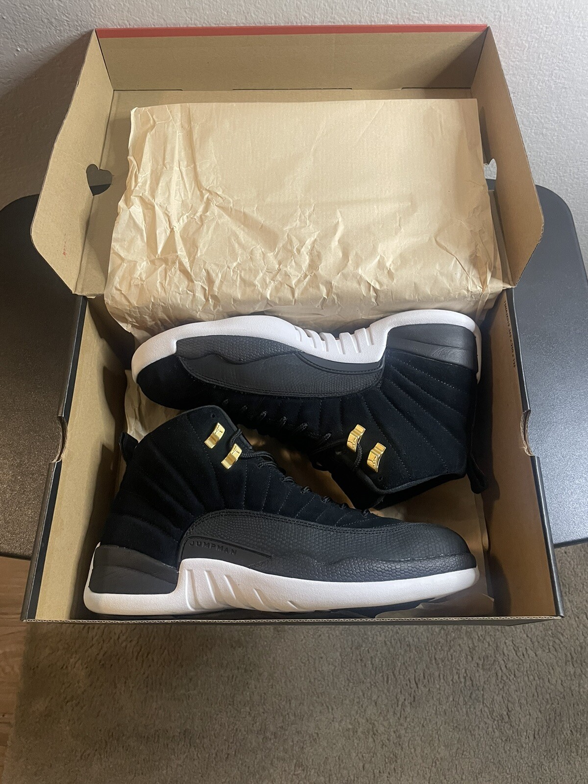 Jordan 12 Retro Reverse Taxi Black White 130690-017 2… - Gem