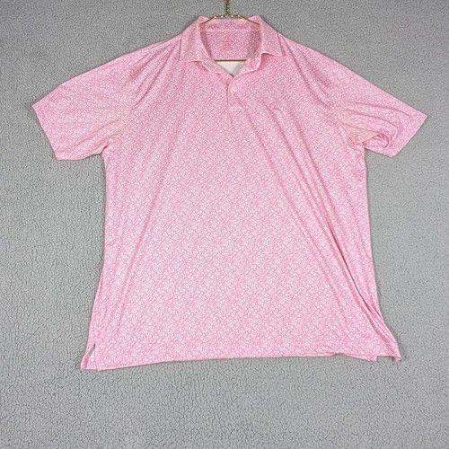 Rhoback Polo Shirt Mens 2XL Pink Ribbon Pattern Breast Cancer Golf ...