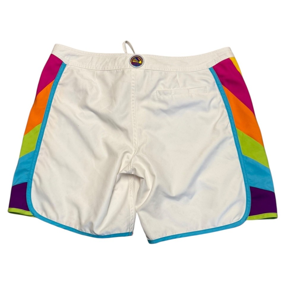 Roxy Vintage SAMPLE White & Rainbow Surf Board Shorts Size 5 | eBay UK