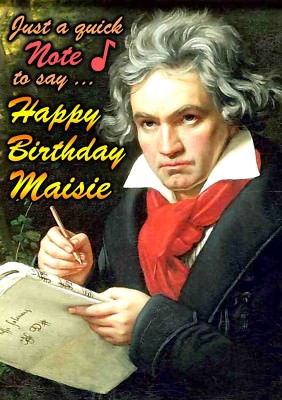 Ludwig van Beethoven classical music Happy Birthday PERSONALISED ...