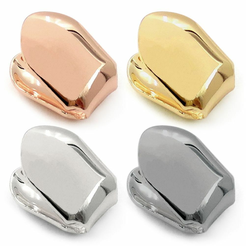 Diamond Grillz Men's 14k Gold Plated Grillz - Diamond Cut Plain Top ...