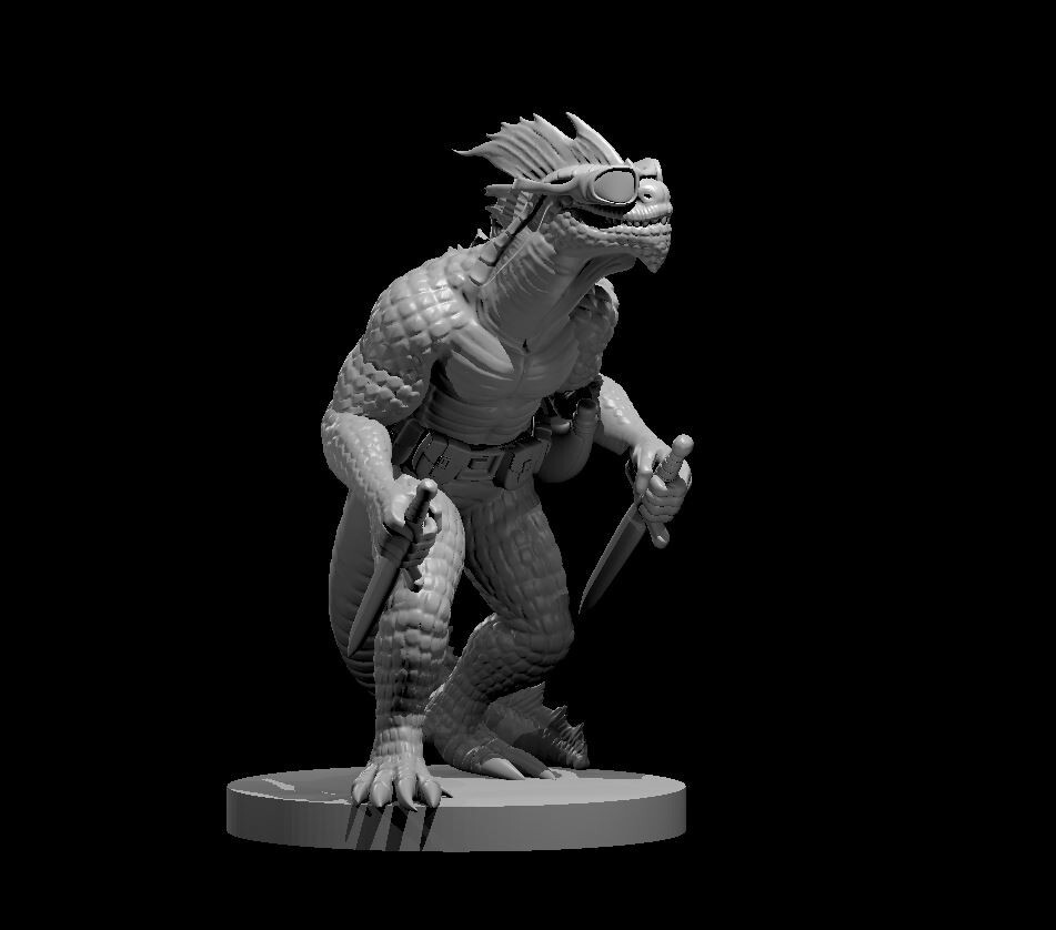 Lizardfolk Rogue 28mm Scale DND D&D Tabletop Miniature | eBay