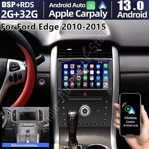 For 2010-2015 Ford Edge Apple Carplay Radio Android 13 GPS NAVI WIFI W ...