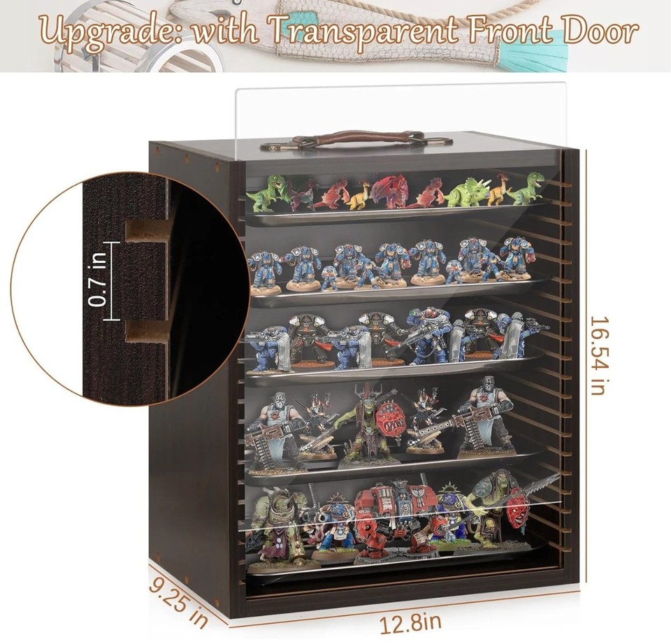 Mini Action Figure Display Case War 40K Army D&D Miniature Magnetic ...