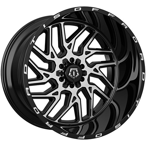 TIS 544MB 22x12 6x135/6x5.5" -44mm Black/Machined Wheel Rim 22" Inch ...