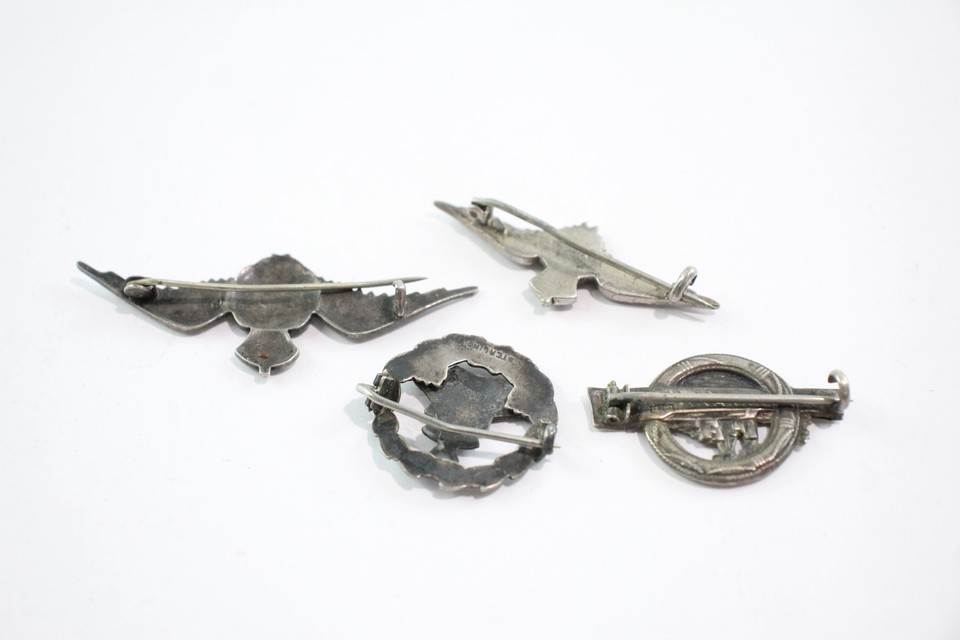 Sterling Silver Antique Brooches Edwardian RAF Army TLM x 4 (14g) | eBay UK