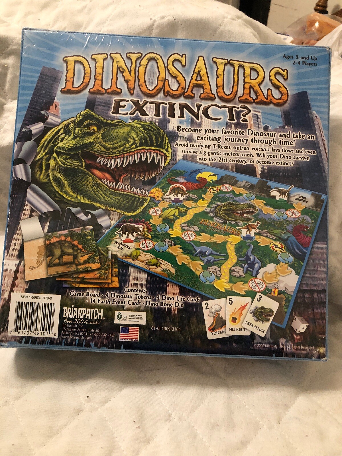 Dinosaurs Extinct? Board Game Briarpatch 4 FREE Dinosaurs In NEW Sealed ...