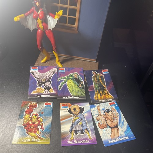 2001 Marvel Legends (Topps) 6 Single Cards , Rhino,vulture,iron Man ...