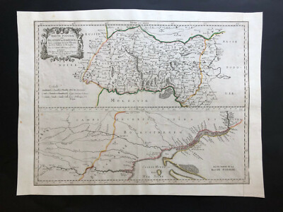 054 Antique Original 1665 map of Ukraine, Podolia, Poland Guillaume ...