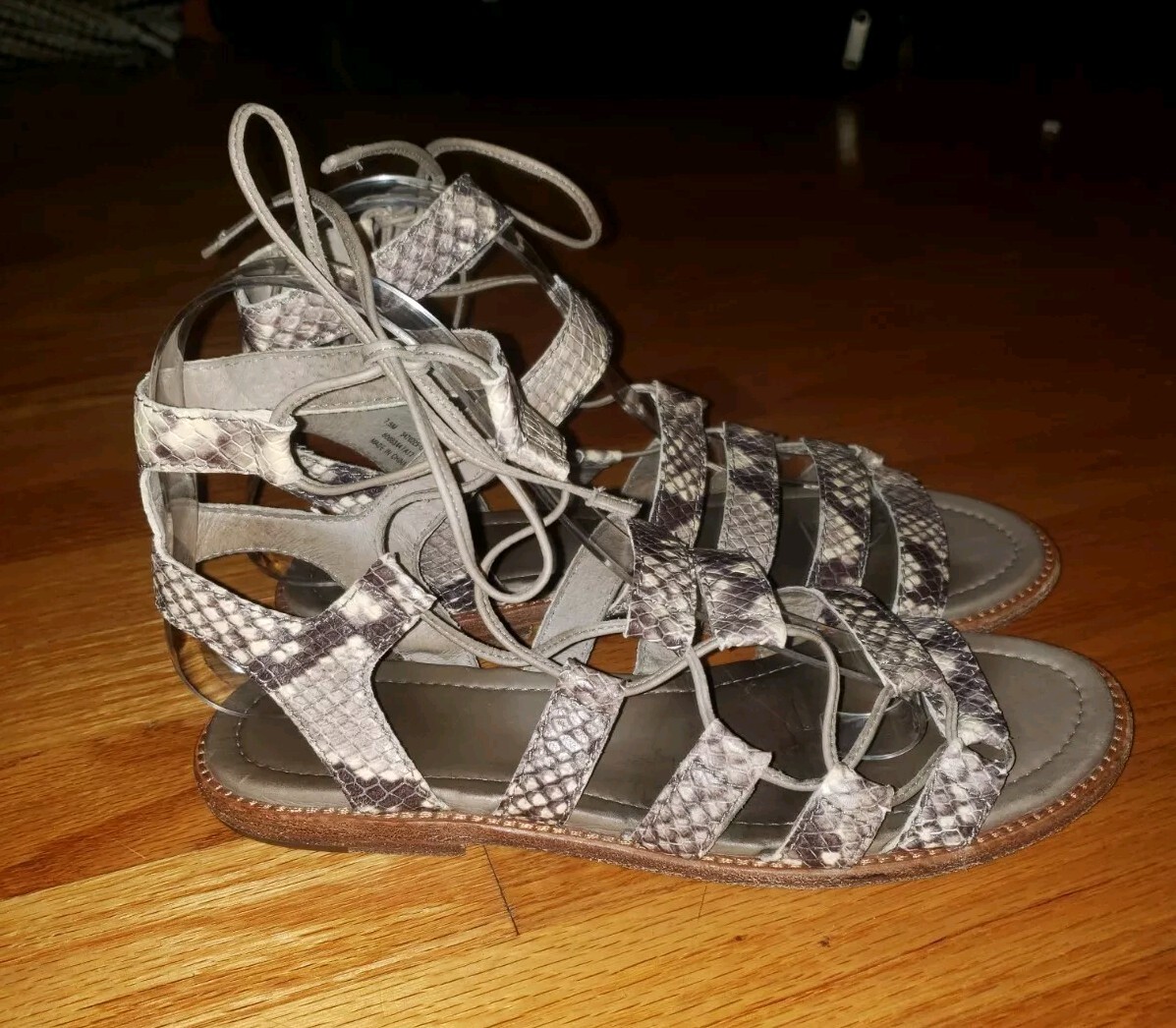 Frye Women's Blair Side Ghillie Cray Snake Gladiator… - Gem