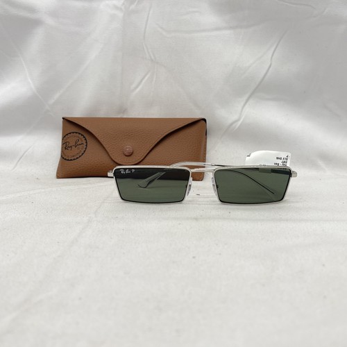 Ray Ban Unisex Emy Rectangular Thin Metal Polarized Sunglasses RB3741 ...