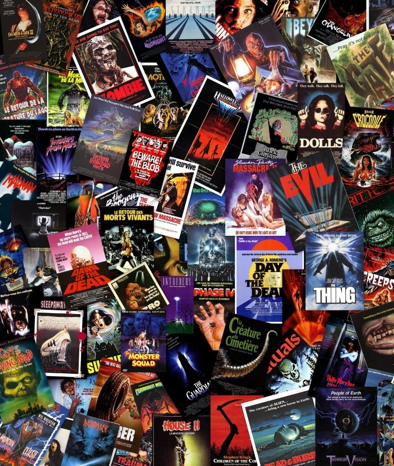 Scary Movie Posters Horror Film Prints Man Cave Halloween Pub Bar Tiki ...