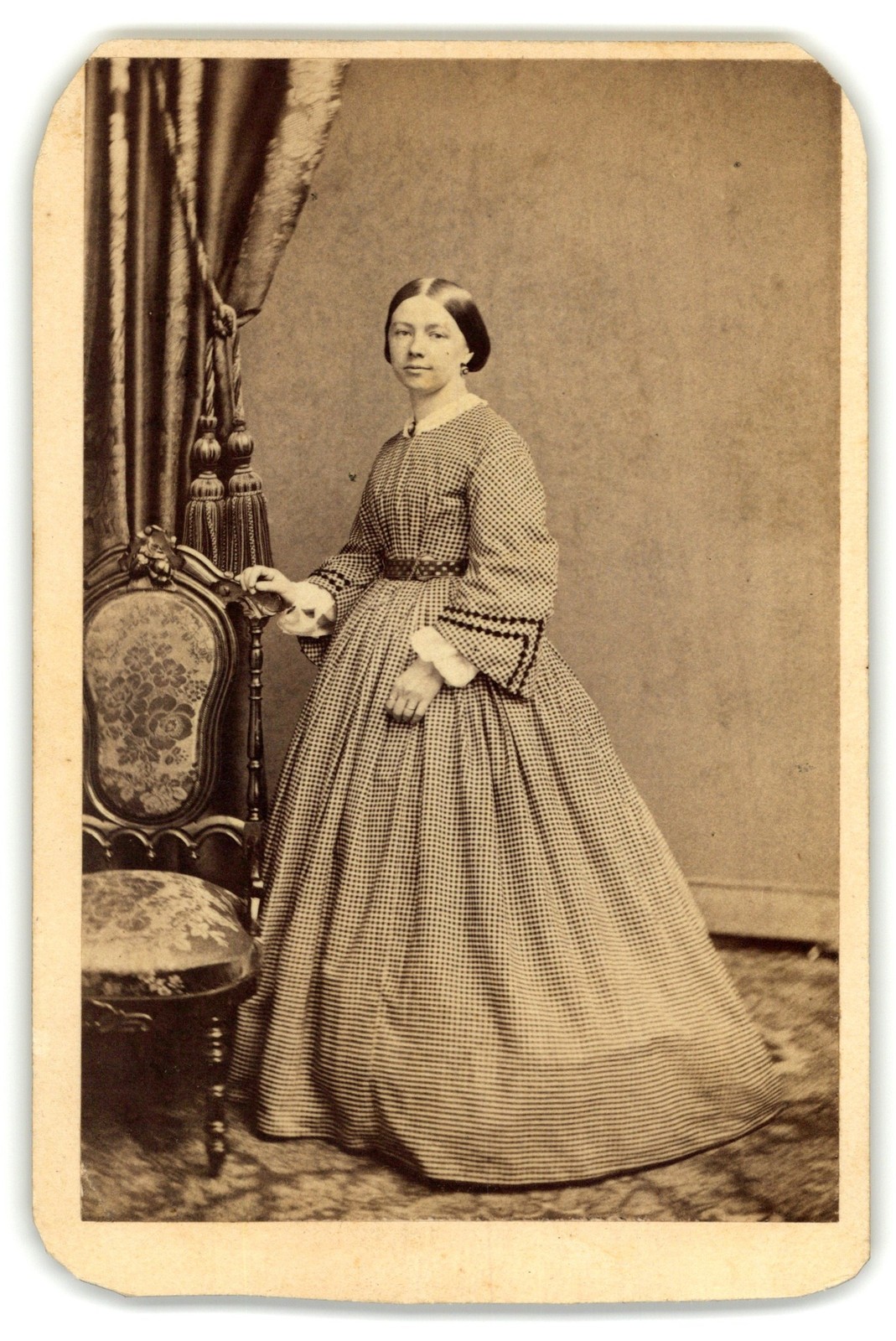 Antique CDV Circa 1860s Broadbent & Co. Gorgeous Lady Dress ...