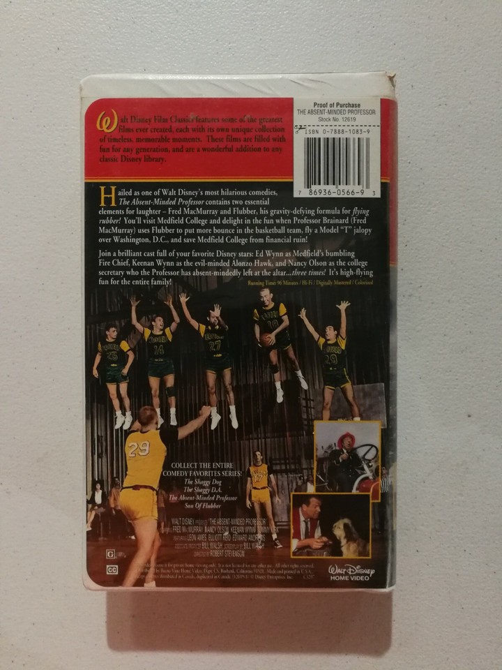The Absent-Minded Professor (VHS, 1997, Clam Shell Colorized Comedy ...