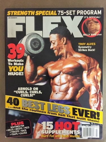 FLEX bodybuilding muscle magazine/ TROY ALVES / 07-05 | eBay