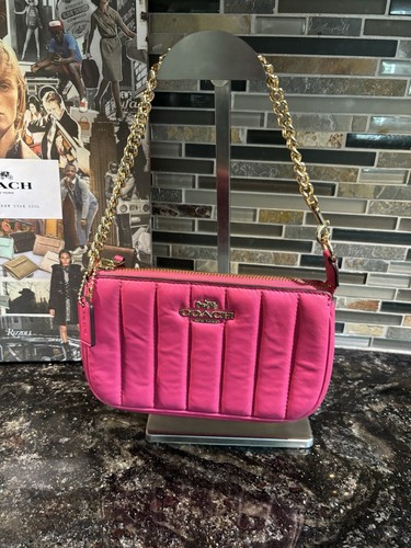 Coach Nolita Large Quilted Wristlet 19 Wallet Clutch C8302 Bold Pink ...