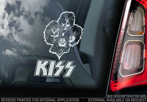 KISS - Car Window Sticker - Band Decal Rock Laptop Music Faces Sign ...