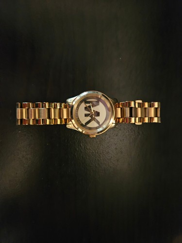 Michael Kors MK5473 Runway Gold Stainless Steel Bracelet MK Dial Ladies ...