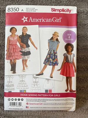 Simplicity Pattern 8350 Girls AMERICAN GIRL Dresses w/Skirt~Bodice Opts Sz 3-8 | eBay