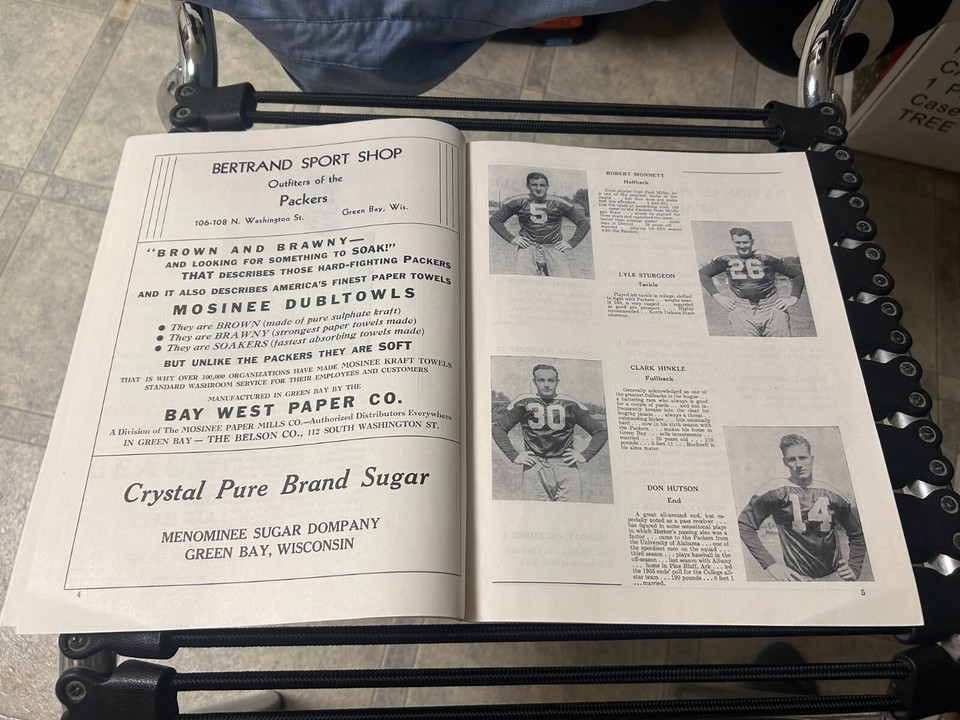 original 1937 GREEN BAY PACKERS v CHICAGO CARDINALS NFL FOOTBALL GAME ...