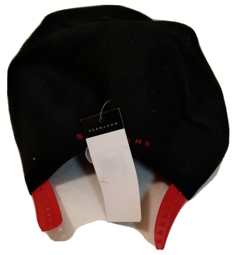 Sean John Men's Baseball Cap, Embroidered Logo, Black Red, One Size | eBay