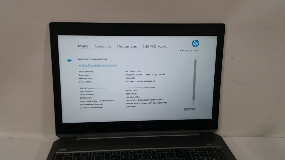 HP ZBook 15 G6 Intel Xeon E-2286M @2.40 GHZ ,32GB RAM NO HDD/ OS. | eBay