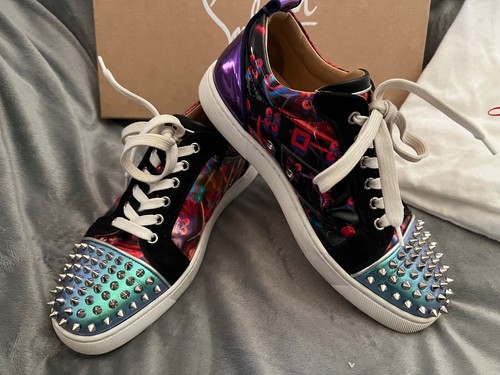 Christian Louboutin Louis Junior Spikes Multi Color Red Bottoms Size 40 ...